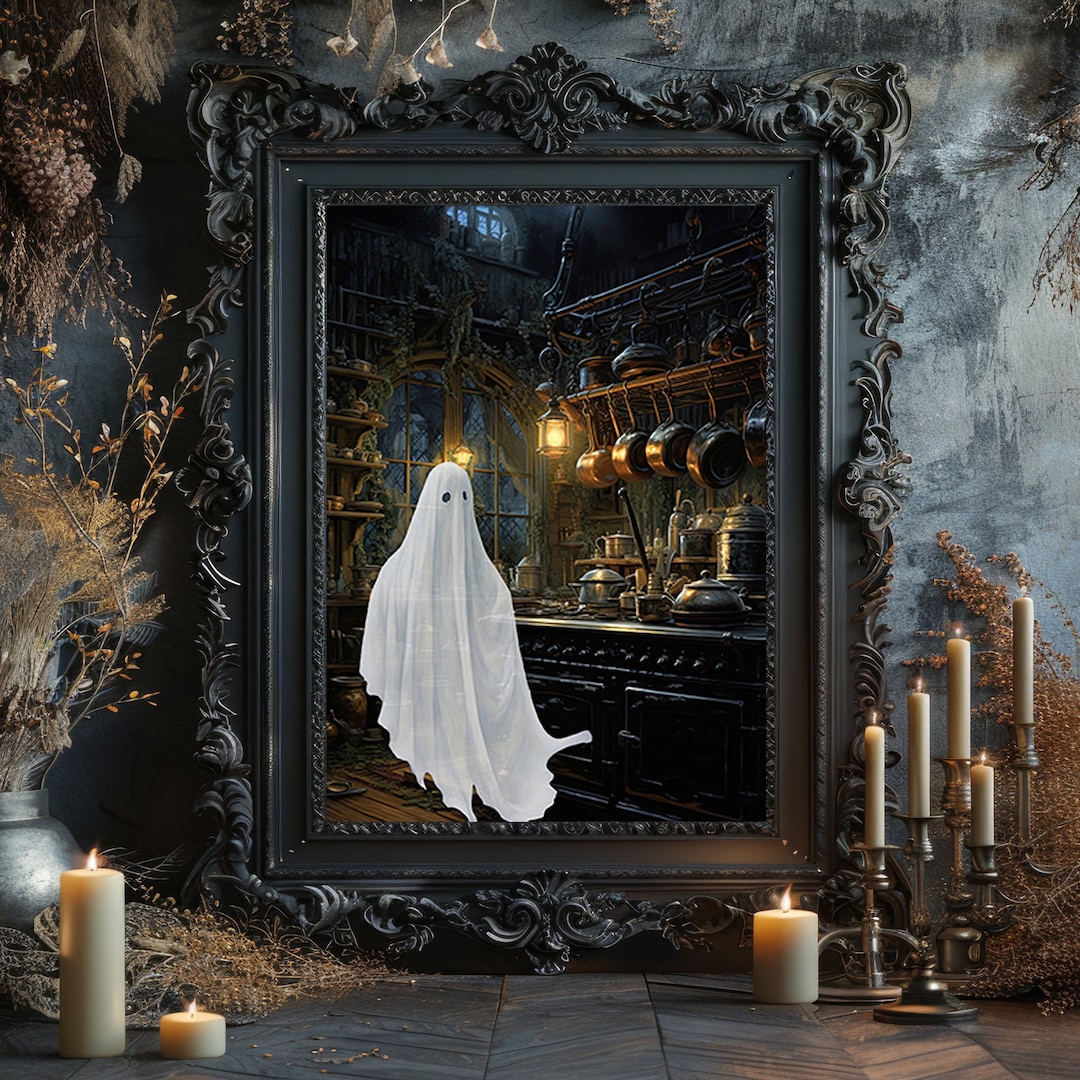 Ghost Kitchen Chef Haunted House Print, Spooky Ghoul Whimsical Funny ...