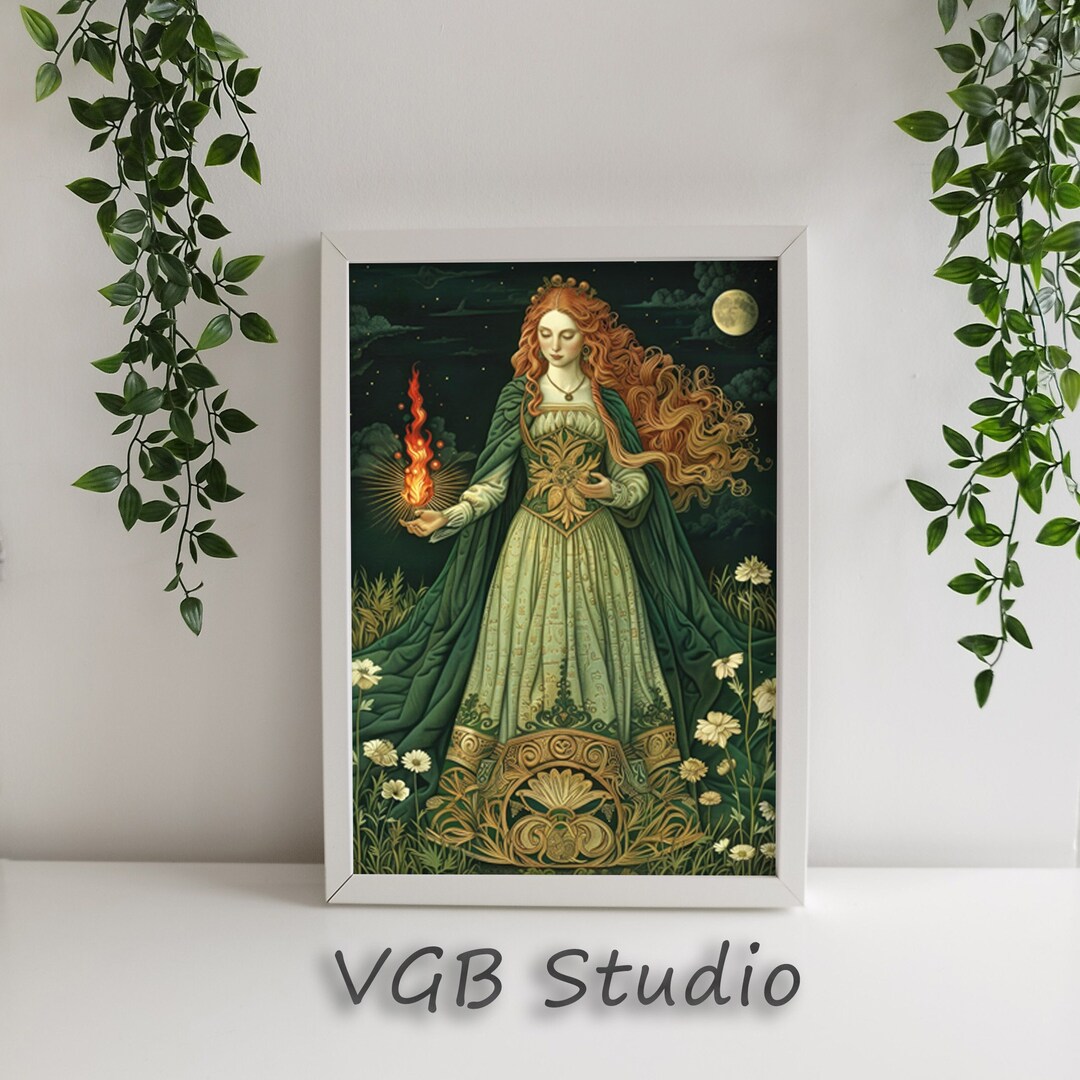 Brigid Celtic Pagan Goddess of Healing Print, Poetry Wisdom Deity Fine ...