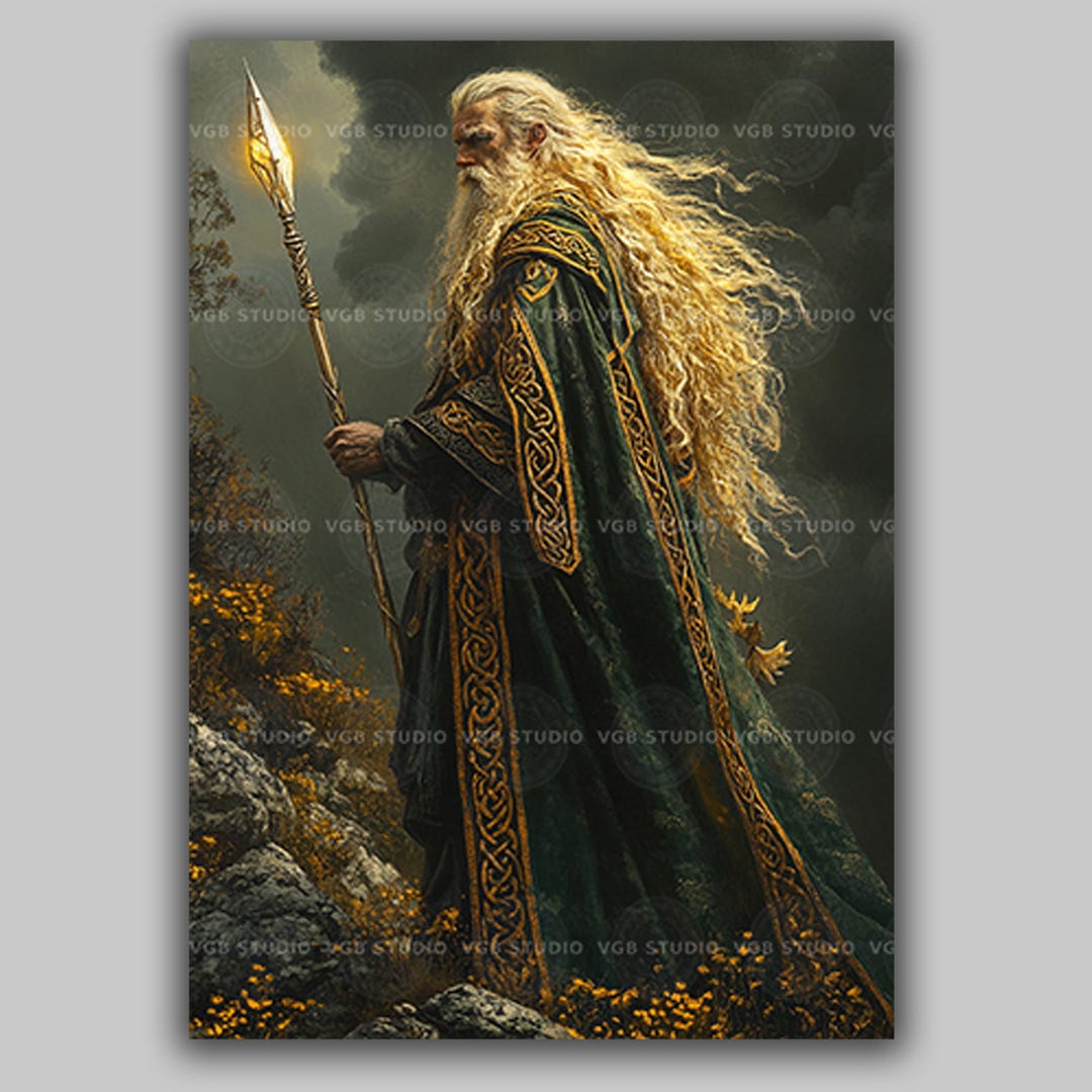 Lugh Celtic God Warrior of Sun and Light With Magic Spear Fine Art ...
