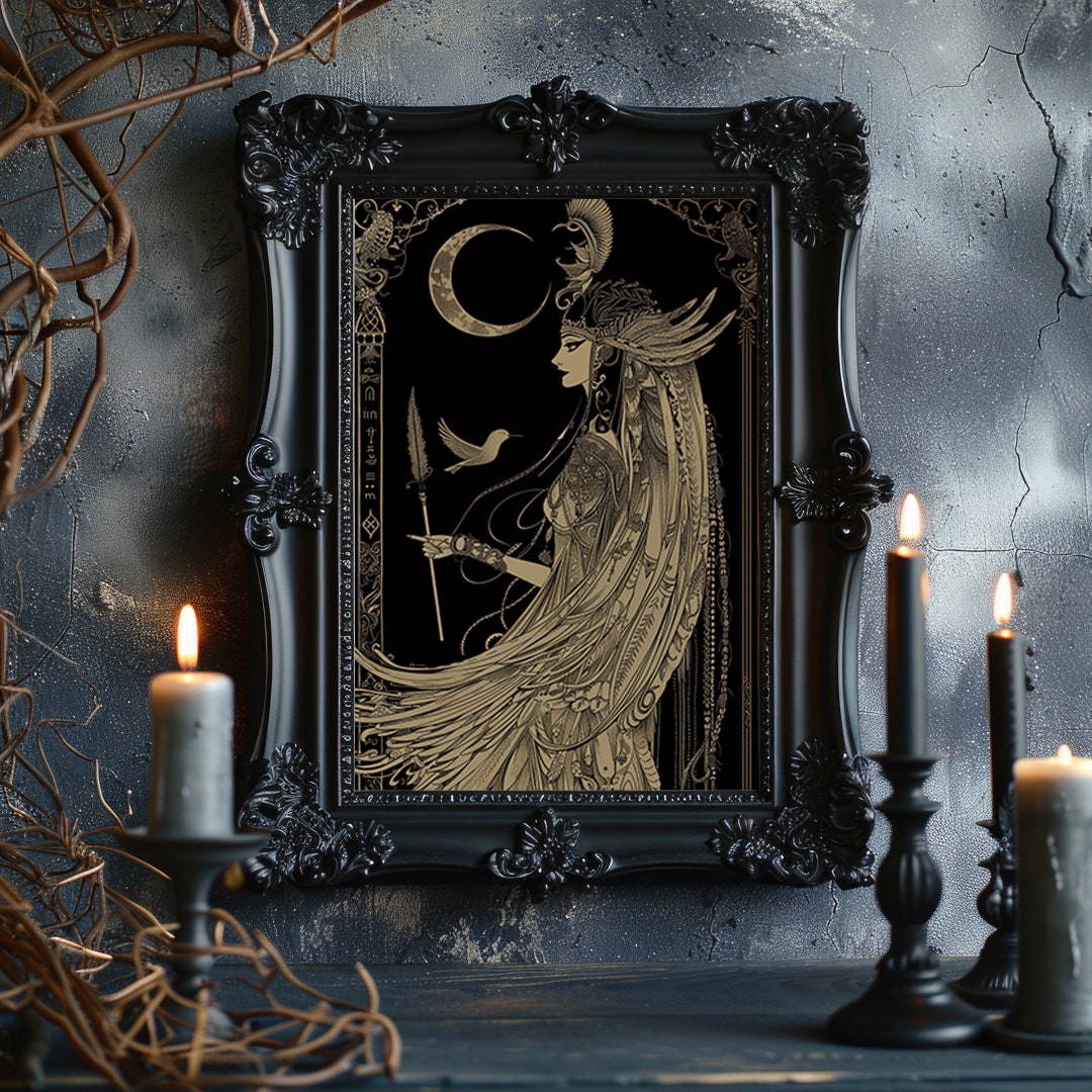 Egyptian Goddess Isis Art Nouveau Moon and Magic Fine Art Giclee ...