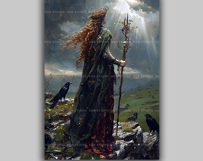 Witch Walking Under Moonlight Old Village Moon Mystical Print, Mystic ...