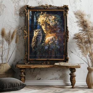 Blodeuwedd Celtic Goddess of Transformation and Flowers, Mythical Welsh ...