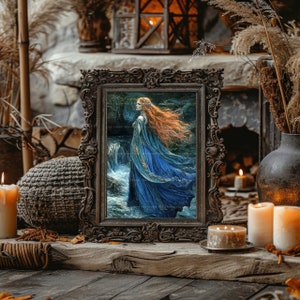 Boann Celtic River Goddess Art Print, Mystical Water Deity Wall Art ...