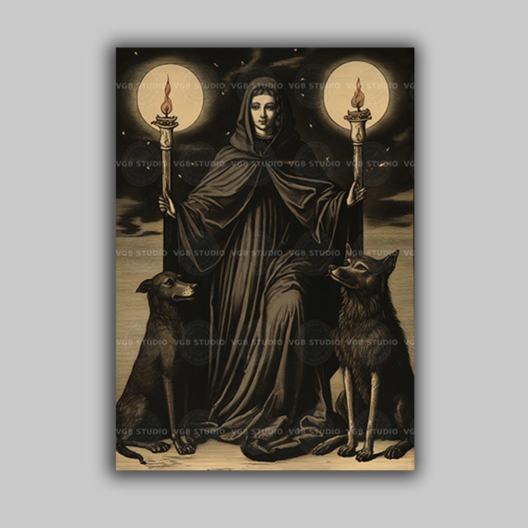 Hecate Goddess Art Print Pagan Witch Decor Wiccan Altar Wall Art Greek ...