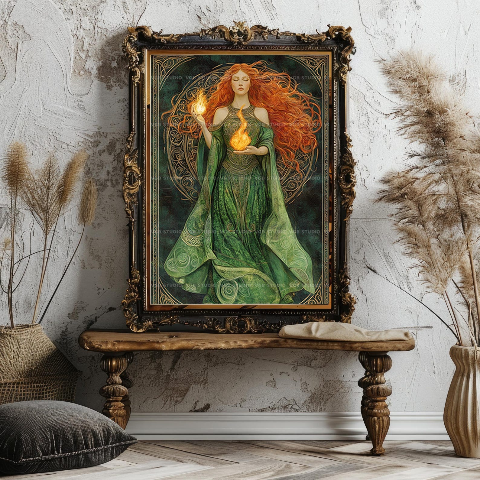 Brigid Triple Goddess Wall Art Irish Mythology Print Sacred Flame ...