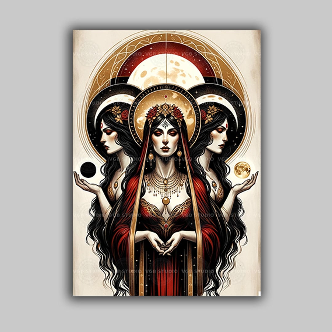 Hecate Art Print Triple Moon Goddess Witchcraft Decor Greek Myth Poster ...