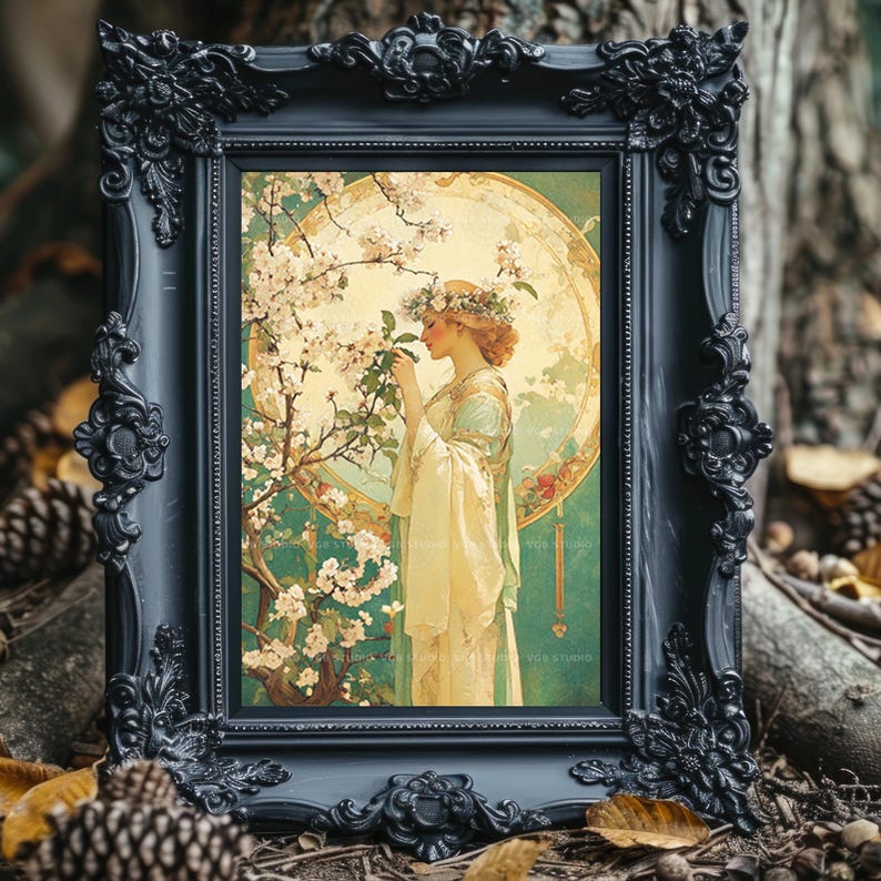 Thallo Flora Horae Greek Goddess Art Print Spring Blossom Wall Decor ...