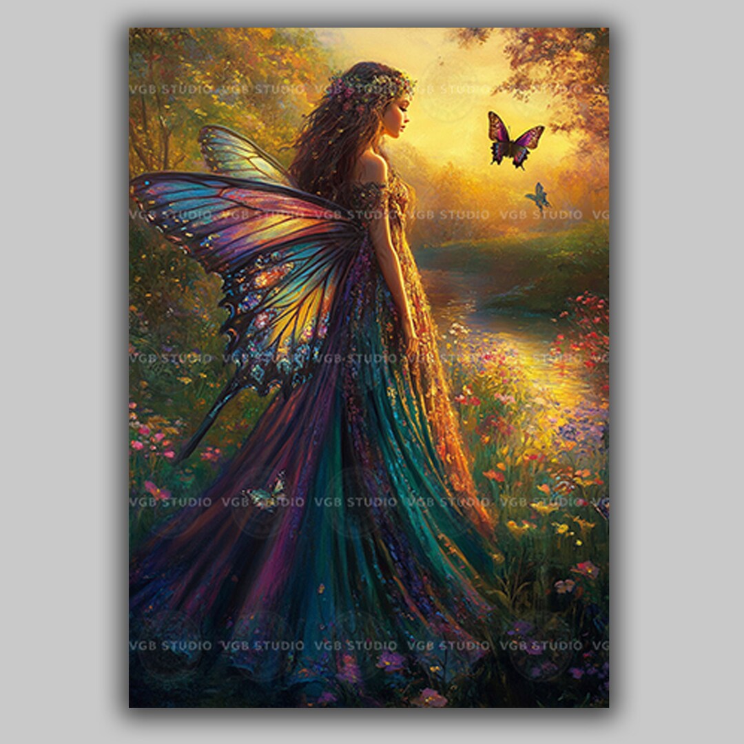Etain Celtic Goddess of Love Butterfly Fairy Queen Art Print Irish ...