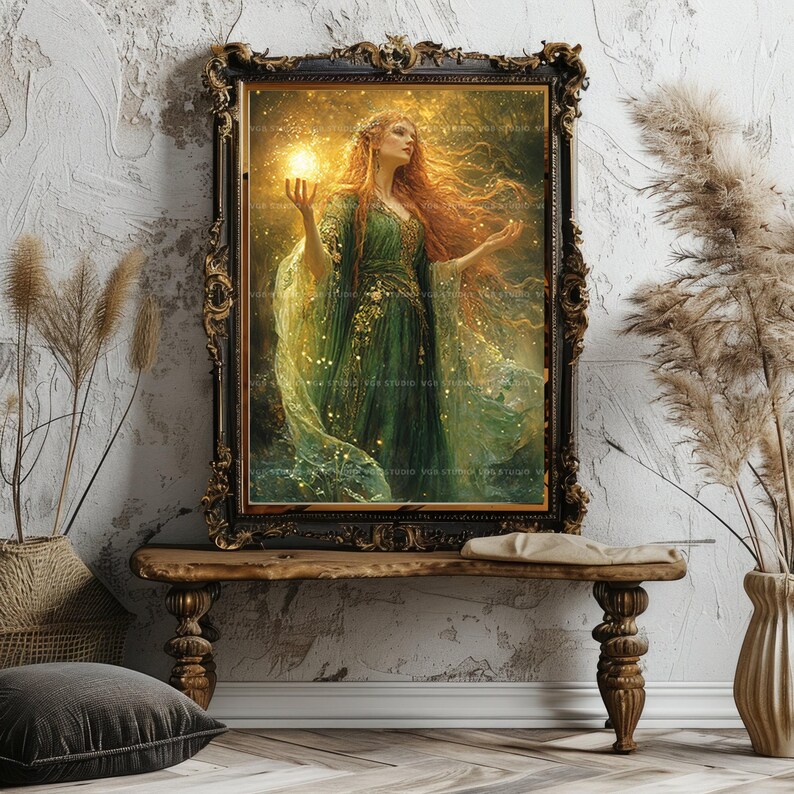 Danu Celtic Goddess Enchanting Mystical Fantasy Art Print, Radiant ...