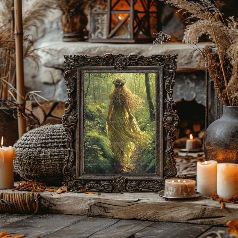 Nemetona Celtic Goddess of Nature and Sacred Grove Print, Sanctuary and ...