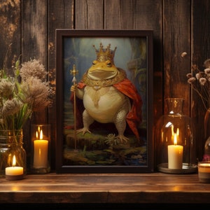 King Frog Royal Gothic Victorian Print, Renaissance Toad Portrait ...