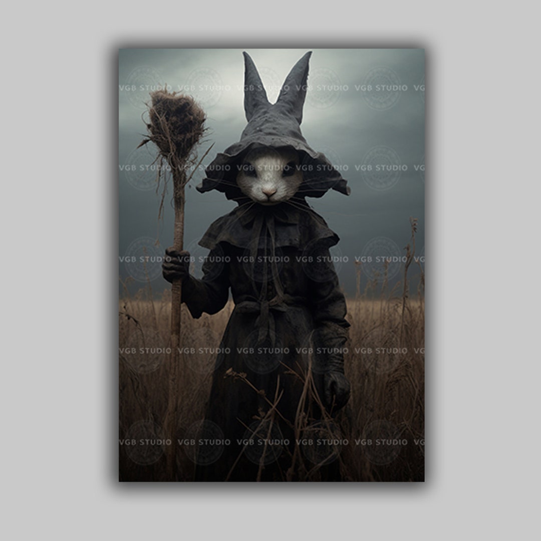 Gothic Witch Rabbit Dark Fantasy Animal Portrait,haunted Victorian ...