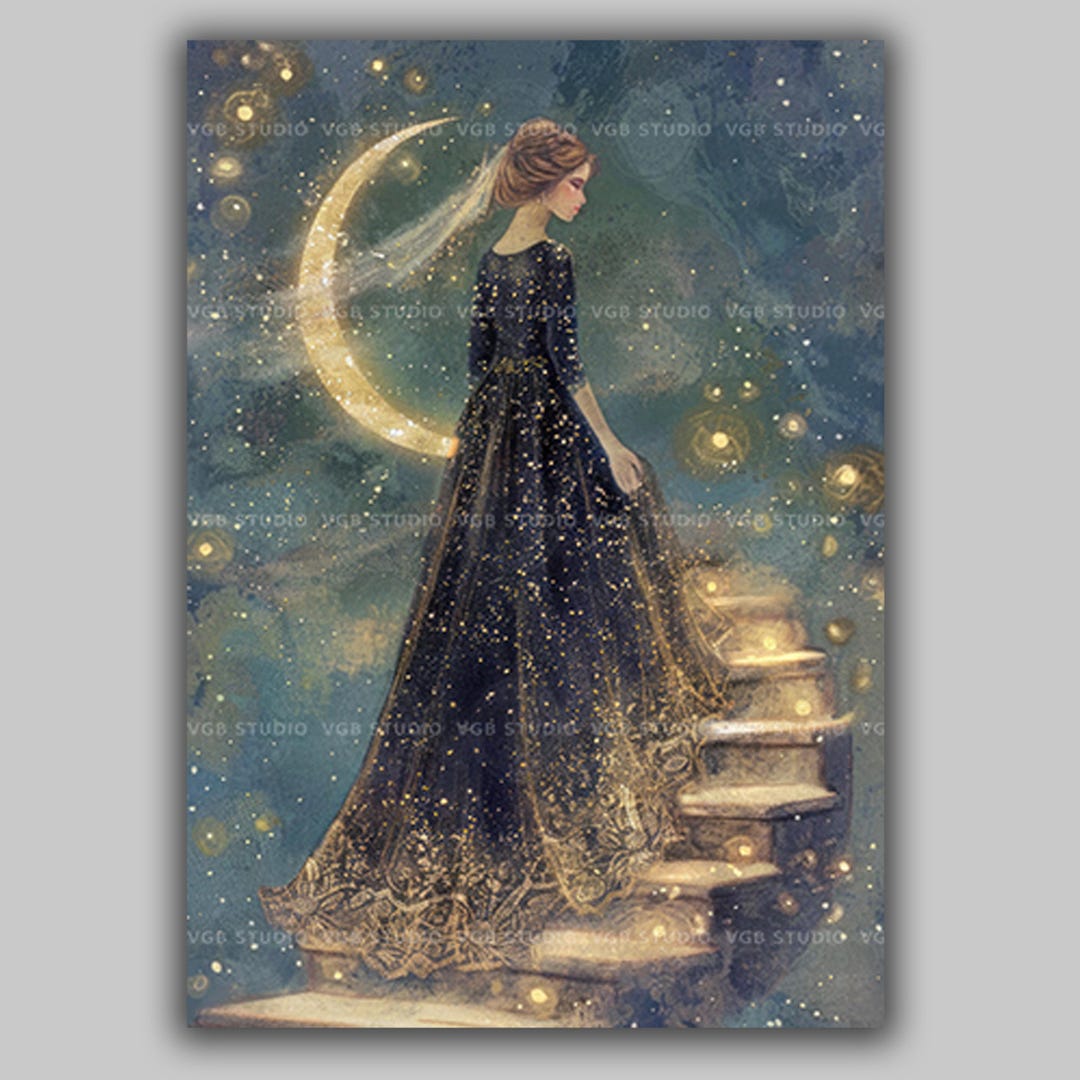 Selene Moon Goddess Art Print Greek Myth Wall Decor Lunar Priestess ...