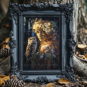 Blodeuwedd Celtic Goddess of Transformation and Flowers, Mythical Welsh ...