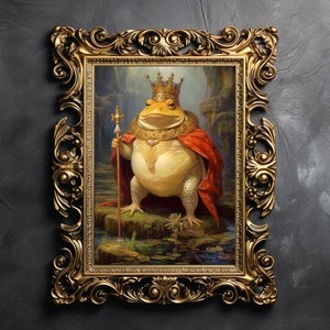 King Frog Royal Gothic Victorian Print, Renaissance Toad Portrait ...