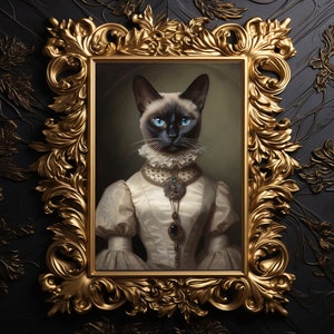 Siamese Cat Gothic Victorian Portrait Classy Cat Goth Vintage - Etsy