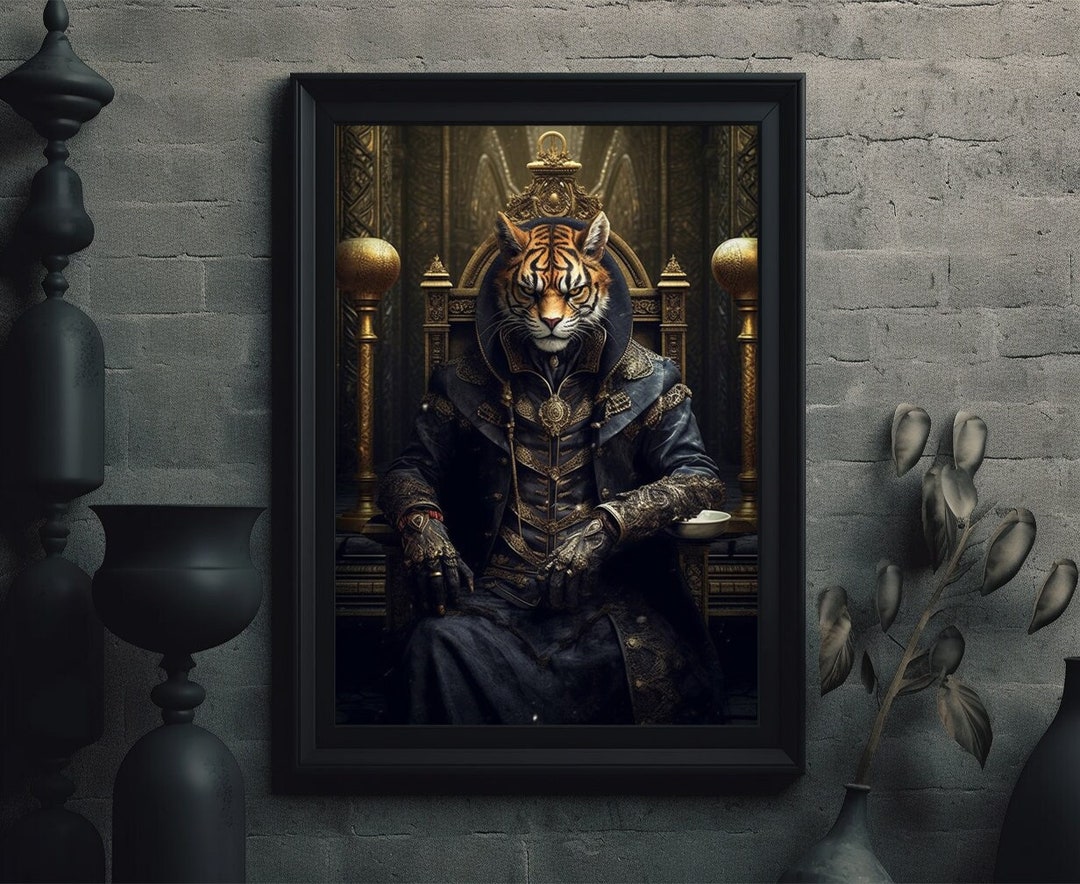 Gothic Tiger Victorian Sorcerer Black Magic Vintage Poster - Etsy