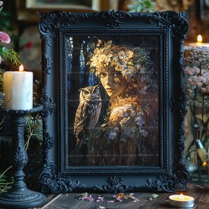 Blodeuwedd Celtic Goddess of Transformation and Flowers, Mythical Welsh ...