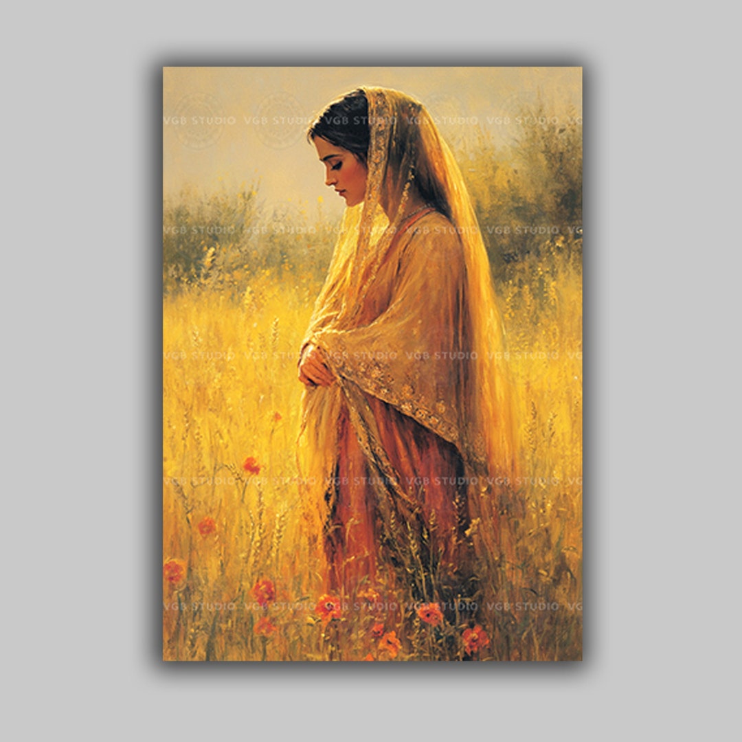 Demeter Goddess of Harvest in Tranquil Field Art Print, Serene Greek ...