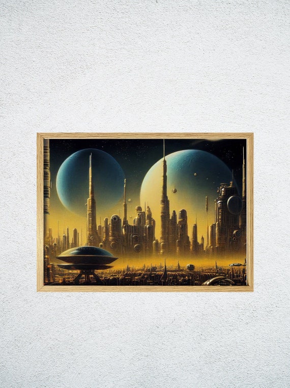 Colony on Alien Planet Retro Futurism Art Sci-fi Pop Space - Etsy