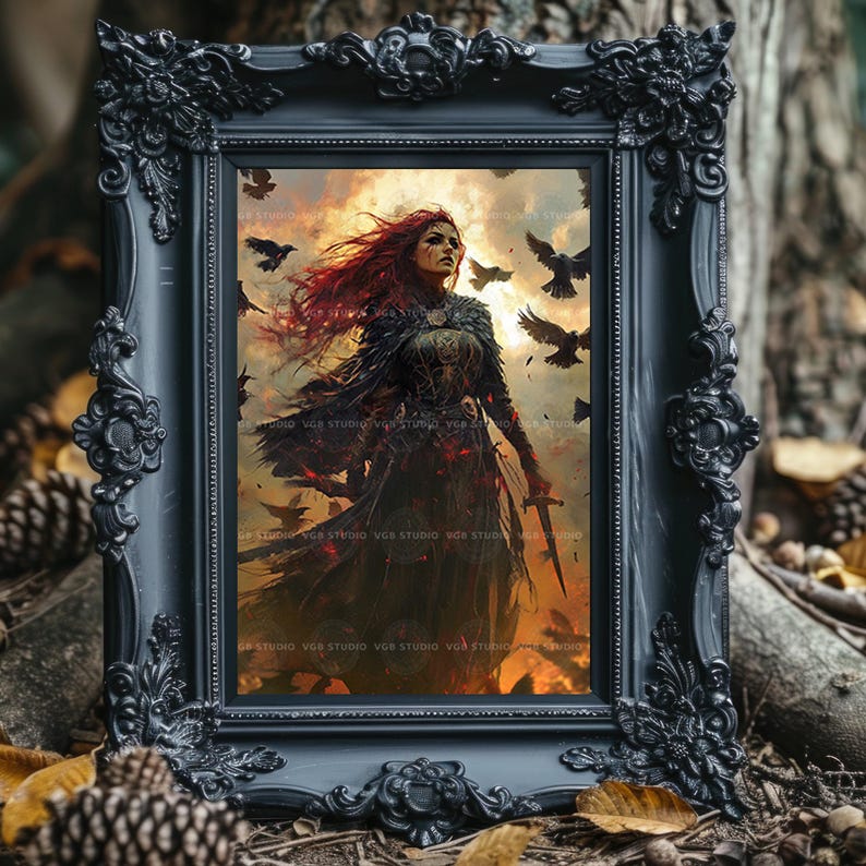 Badb Catha Battle Goddess Art Print, Celtic Warrior Goddess Wall Art ...