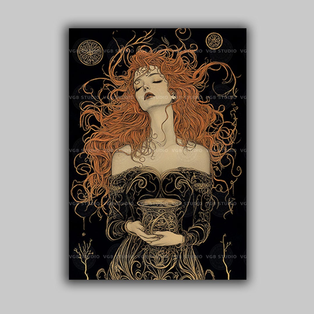 Ceridwen Art Print Welsh Goddess Magic Cauldron Celtic Mythology Divine ...