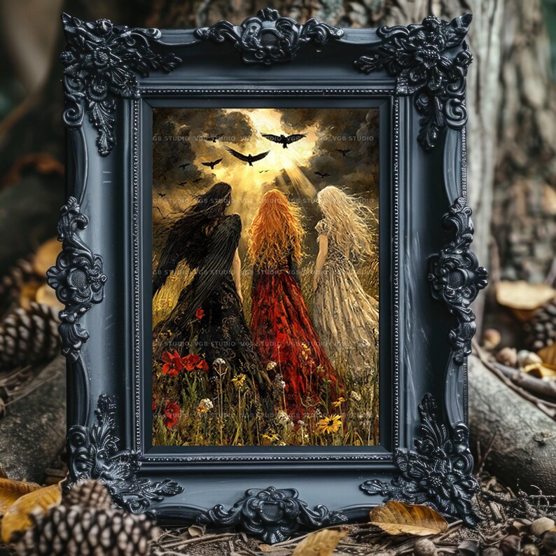 Morrigan Macha Nemain Babd Art Print Celtic Triple Goddess Decor Irish ...