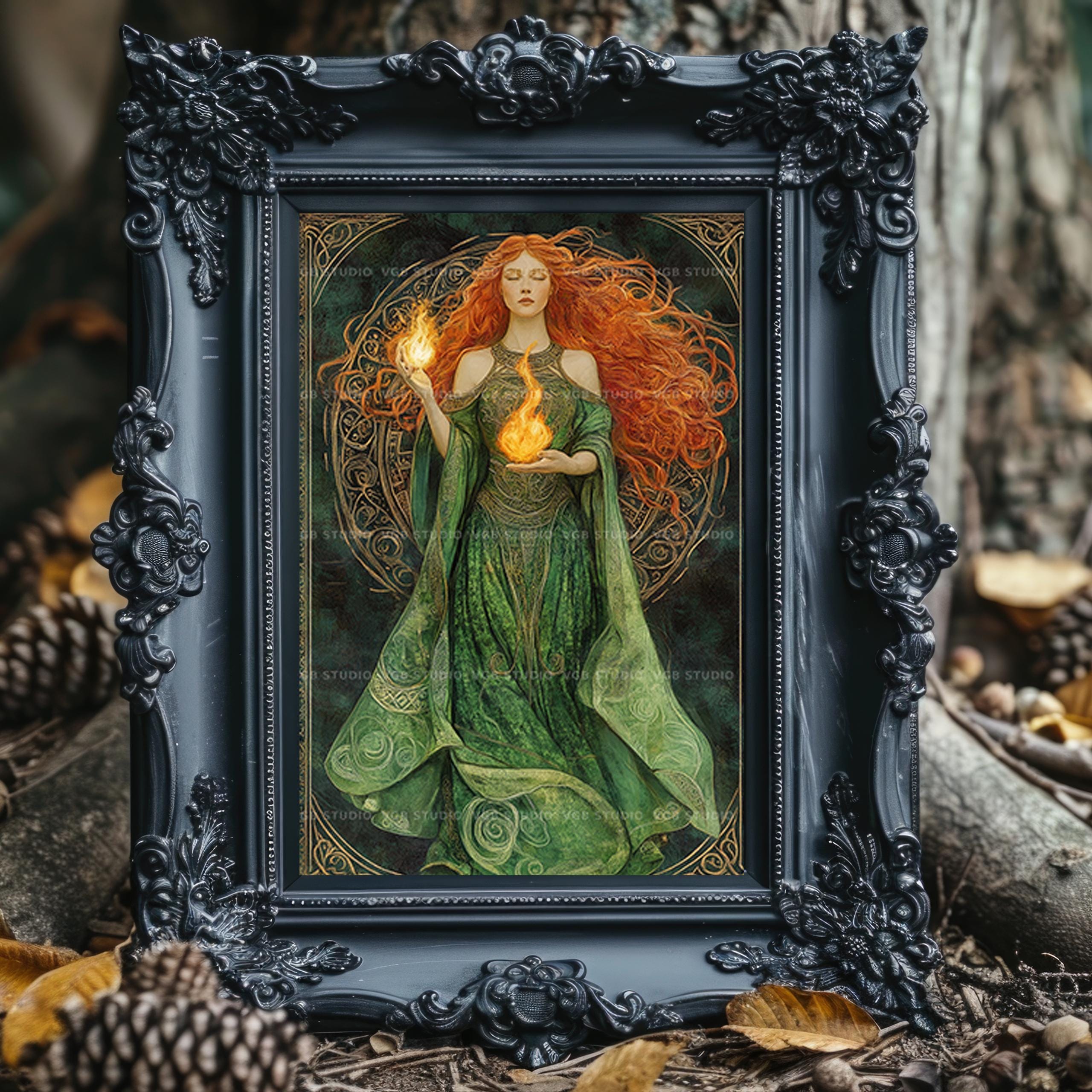 Brigid Triple Goddess Wall Art Irish Mythology Print Sacred Flame ...