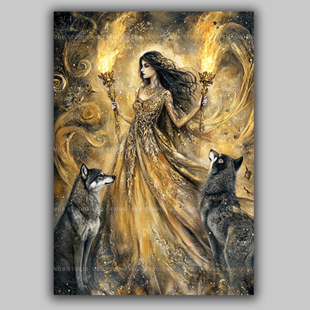 Hecate Greek Goddess of Witchcraft and Crossroads Wall Art Print Moon ...