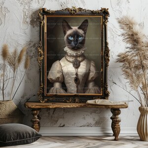 Siamese Cat Gothic Victorian Portrait, Classy Cat Goth Baroque Poster ...