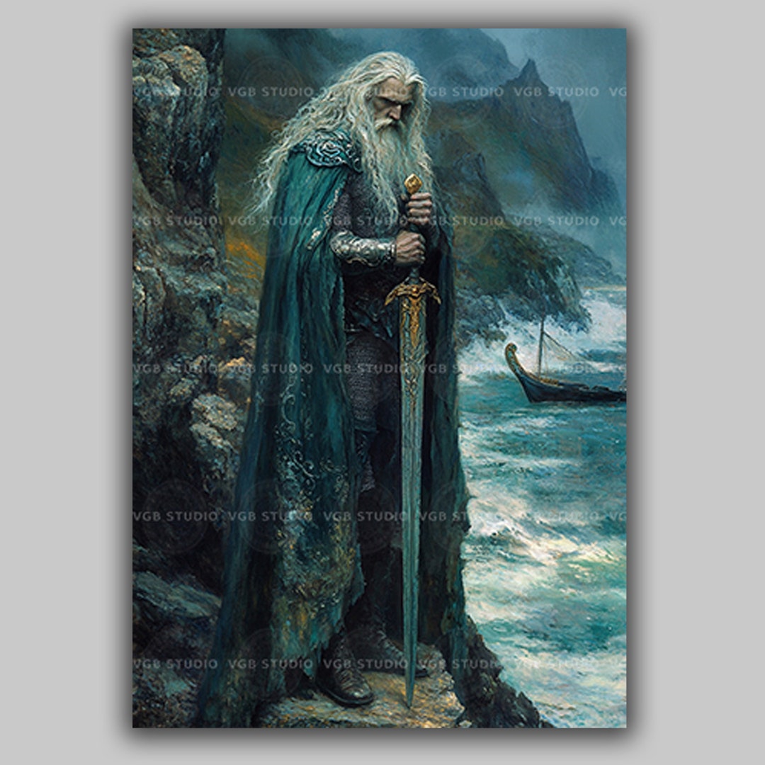 Manannan Mac Lir Fine Art Print, Celtic Sea God Wall Decor ...