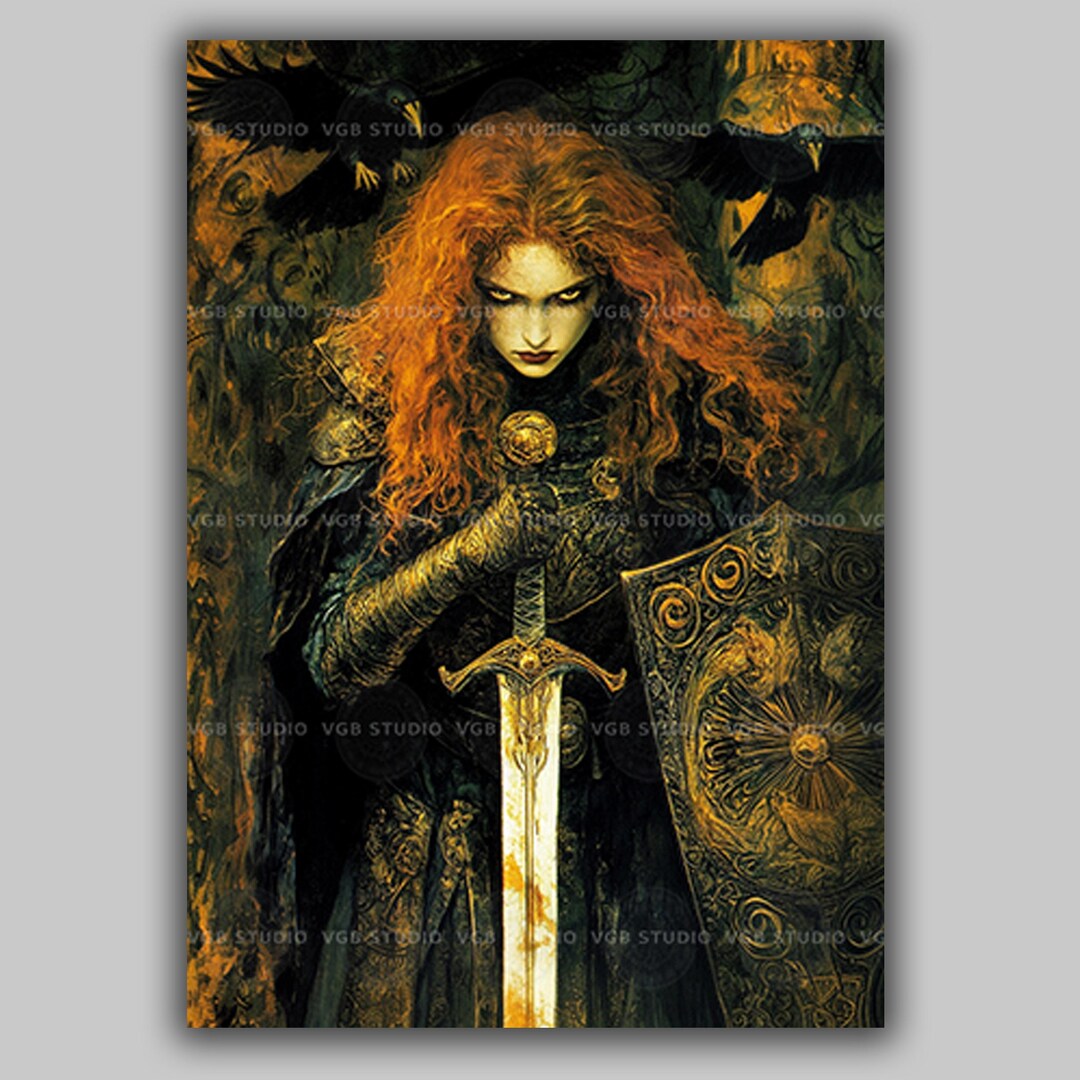Badb Catha Battle Crow Goddess Art Print, Celtic Warrior Wall Art, Dark ...