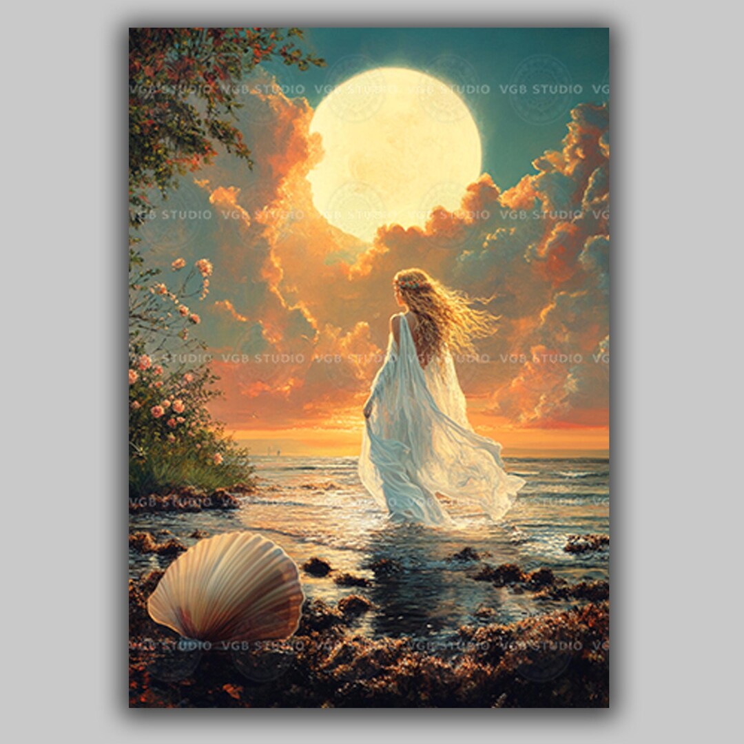 Aphrodite Greek Goddess of Love and Beauty, Birth of Venus Myth Fine ...