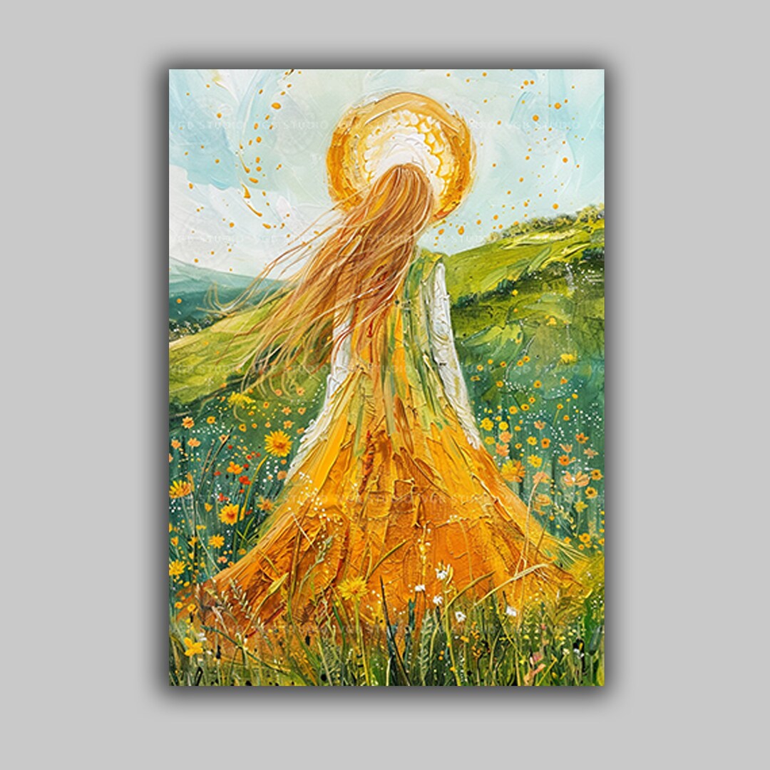 Aine Celtic Sun Goddess Sacred Summer Meadow Art, Irish Mythology ...