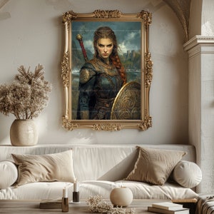 Scathach Celtic Battle Goddess Art Print, Fierce Female Protector Wall ...