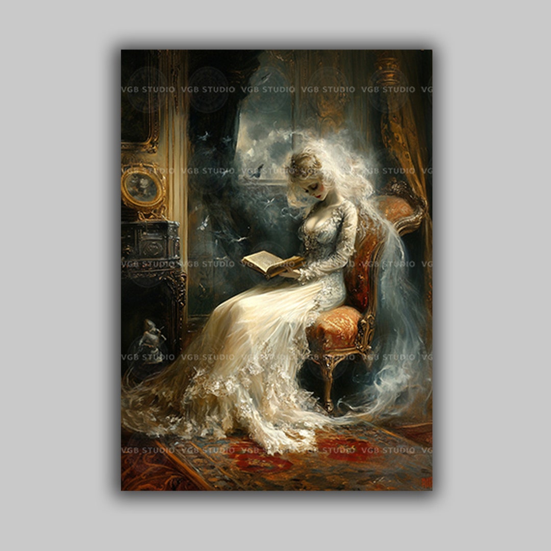 Elegant Ghost Woman Reading Fine Art Print, Ethereal and Dreamlike ...