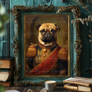 Gothic Pug Dog Victorian Rennasaince Gentleman Fine Art Giclee, Baroque ...