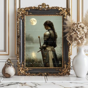 Lady Knight Art Print Medieval Fantasy Woman Warrior Wall Decor ...