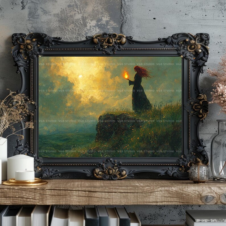 Brigid Celtic Goddess of Fire Spring Poetry Sacred Flame Mythology Wall ...