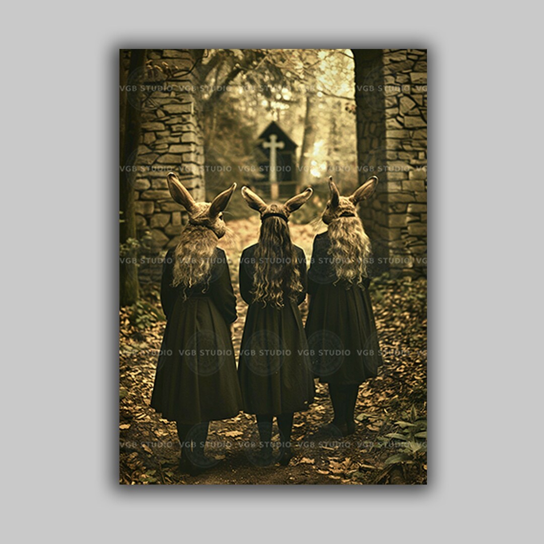 Rabbit Cult Ancient Temple Evil Poster, Occult Poster, Witchcraft Print ...