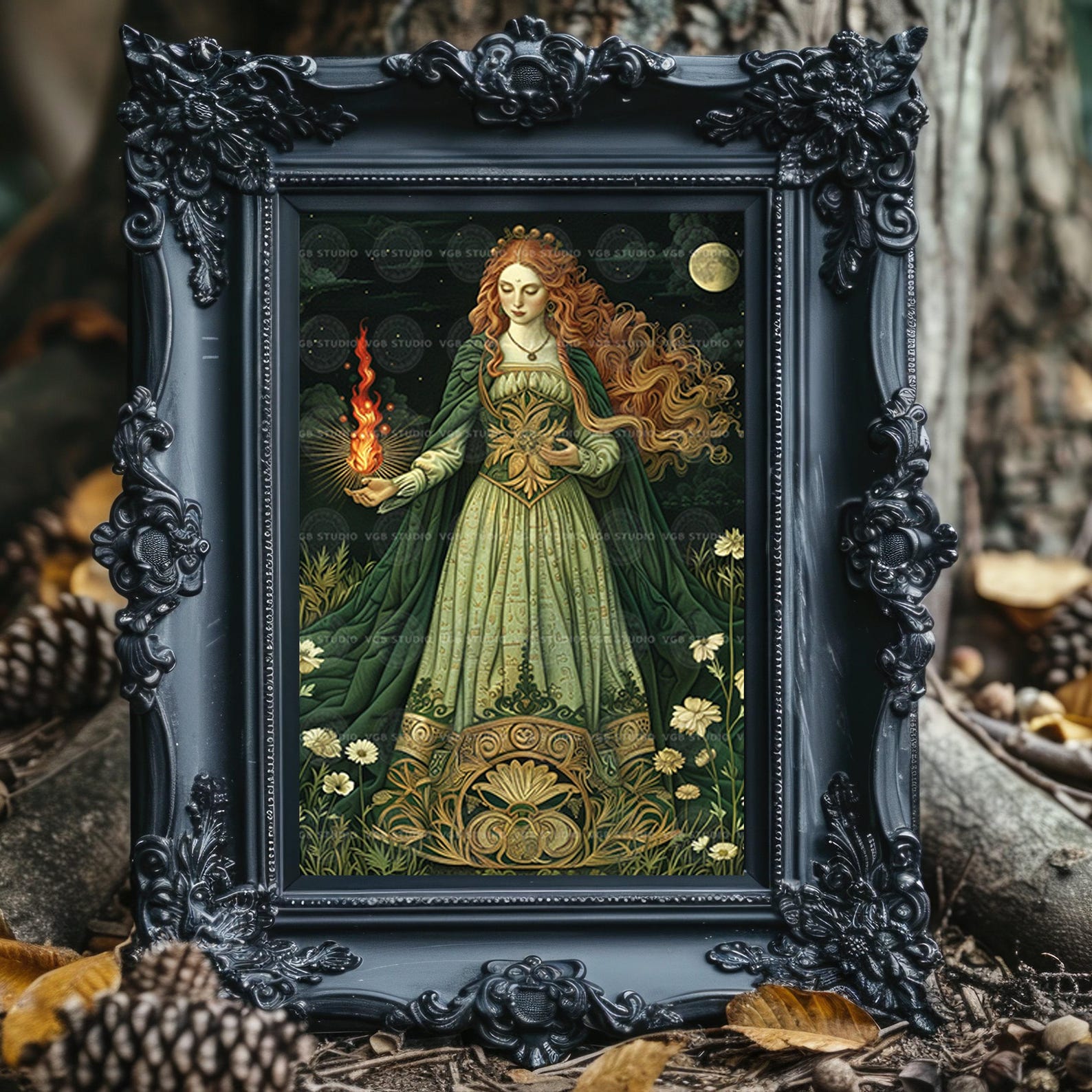 Brigid Celtic Pagan Goddess of Healing Print, Poetry Wisdom Deity Fine ...