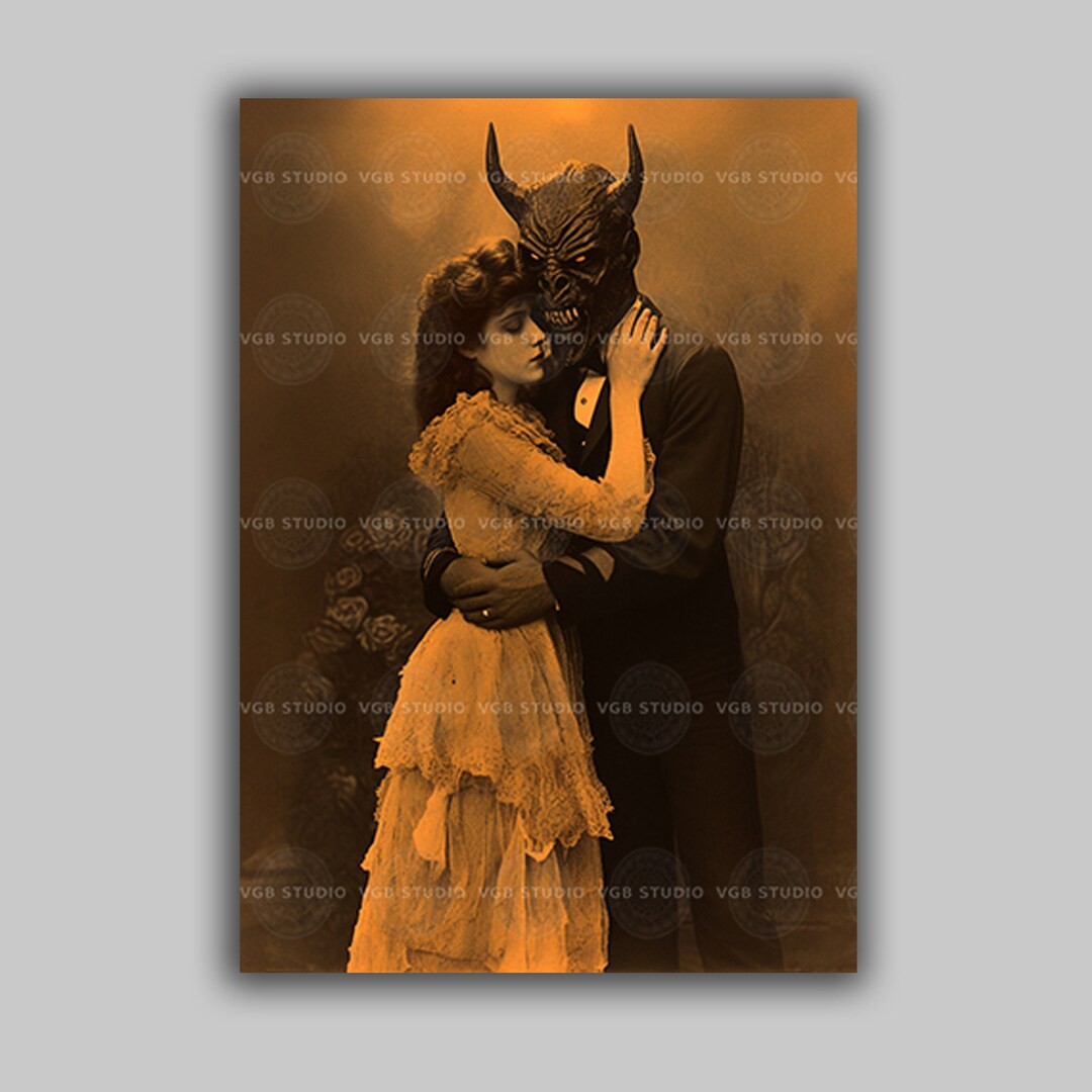 Victorian Woman Demon Sunset Embrace Satanic Baroque Photography, Art ...