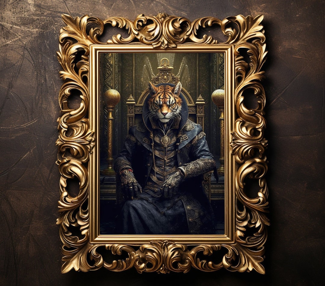 Gothic Tiger Victorian Sorcerer Black Magic Vintage Poster, Dark ...