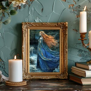 Boann Celtic River Goddess Art Print, Mystical Water Deity Wall Art ...