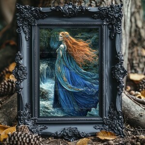 Boann Celtic River Goddess Art Print, Mystical Water Deity Wall Art ...