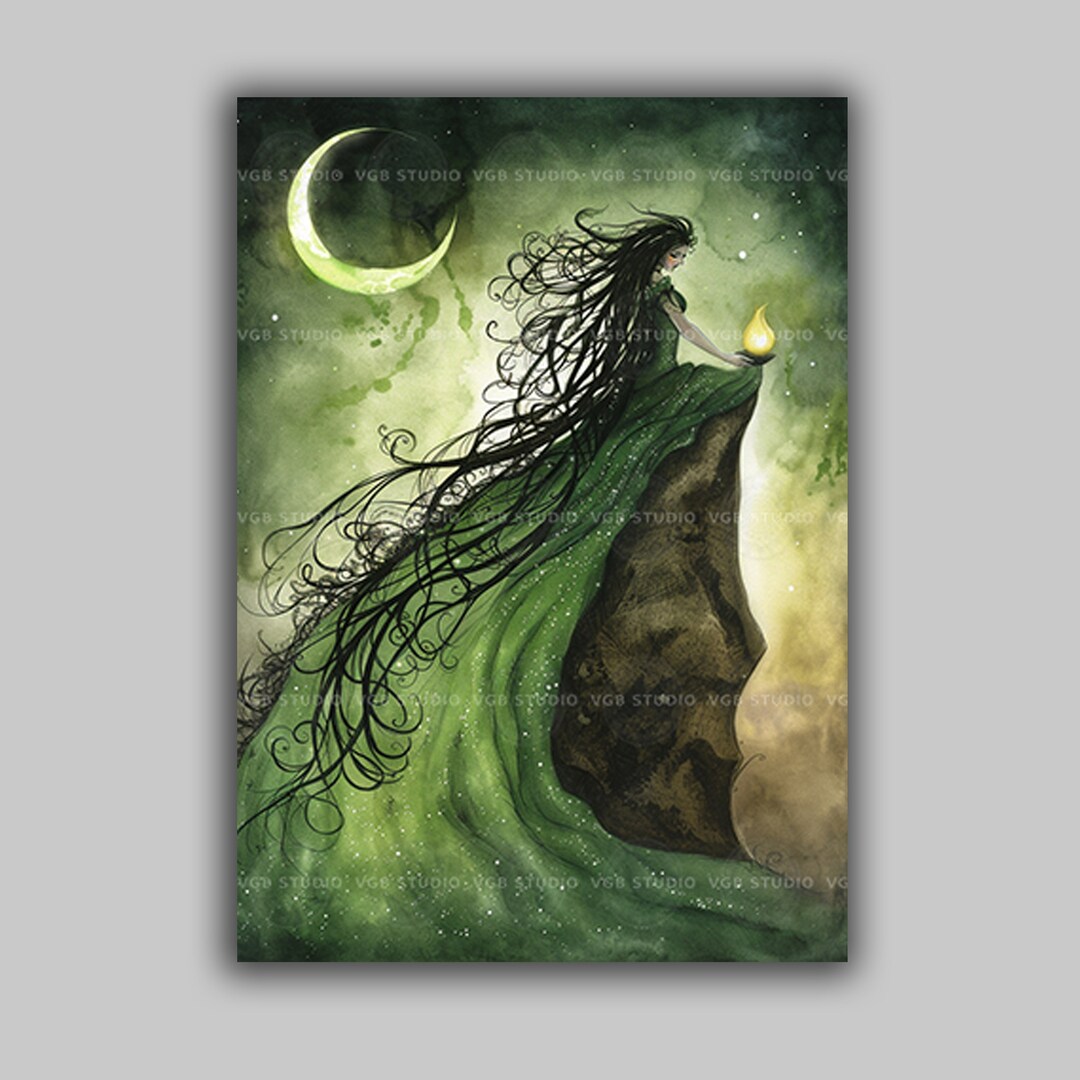 Brigid Celtic Goddess of Poetry, Awen Inspiration, Celtic Muse, Moon ...