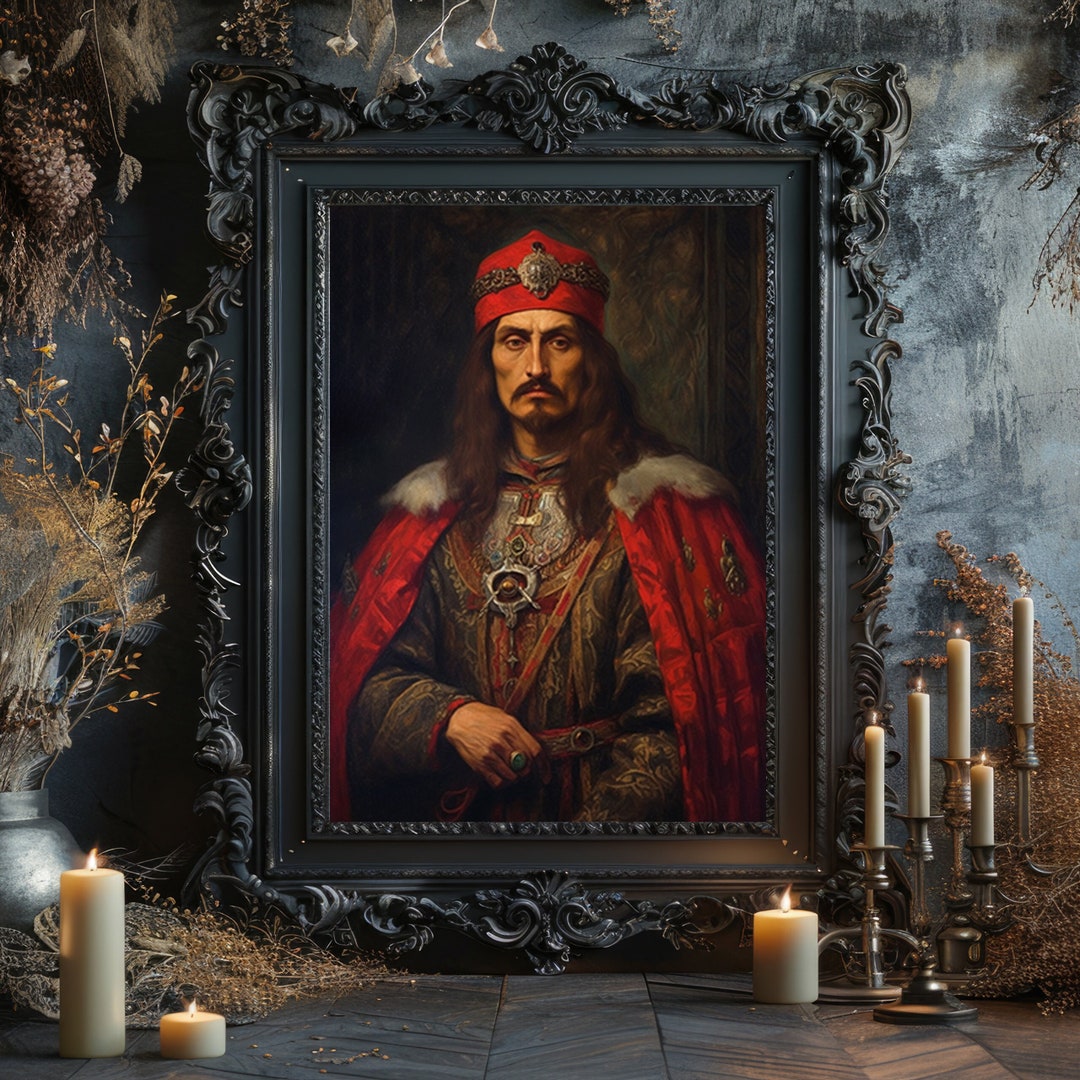 Vlad Tepes the Impaler Portrait Oil Painting Giclee Print, Dracula Vampire Art Poster Print ...