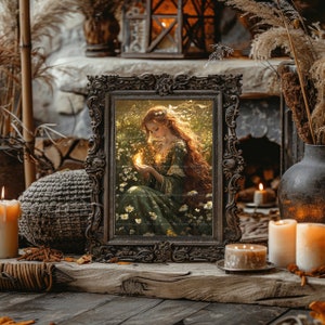 Brigid Goddess of Poetry Ethernal Flame Print, Celtic Wisdom Deity Fine ...