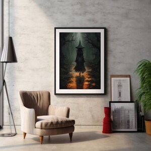Witchy Dark Forest Vintage Occult Painting, Witchcraft Fine Art Giclee ...