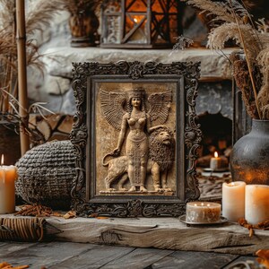 Ancient Ishtar Relief Mesopotamian Goddess of Love and War Art Print ...